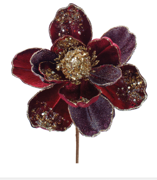 VELVET BEADED MAGNOLIA STEM– Arte Corazon