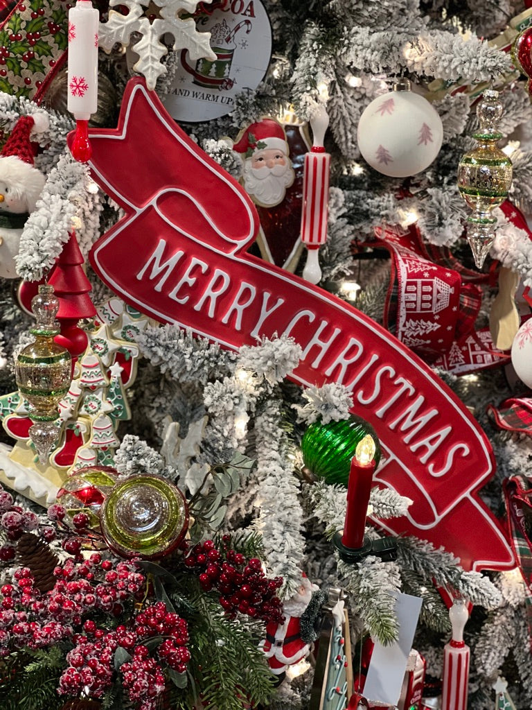VINTAGE METAL MERRY CHRISTMAS BANNER– Arte Corazon