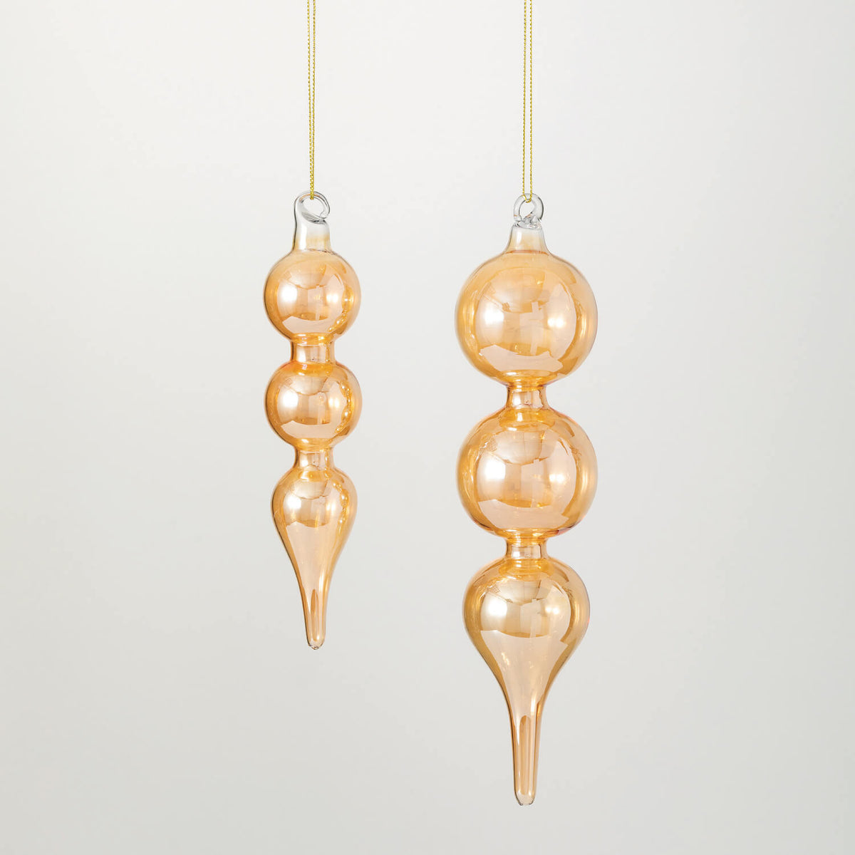 2 PC GLASS FINIAL ORNAMENT SET– Arte Corazon