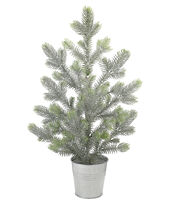 Holiday Green Pine Tree arrangement in Silver Container– Arte Corazon